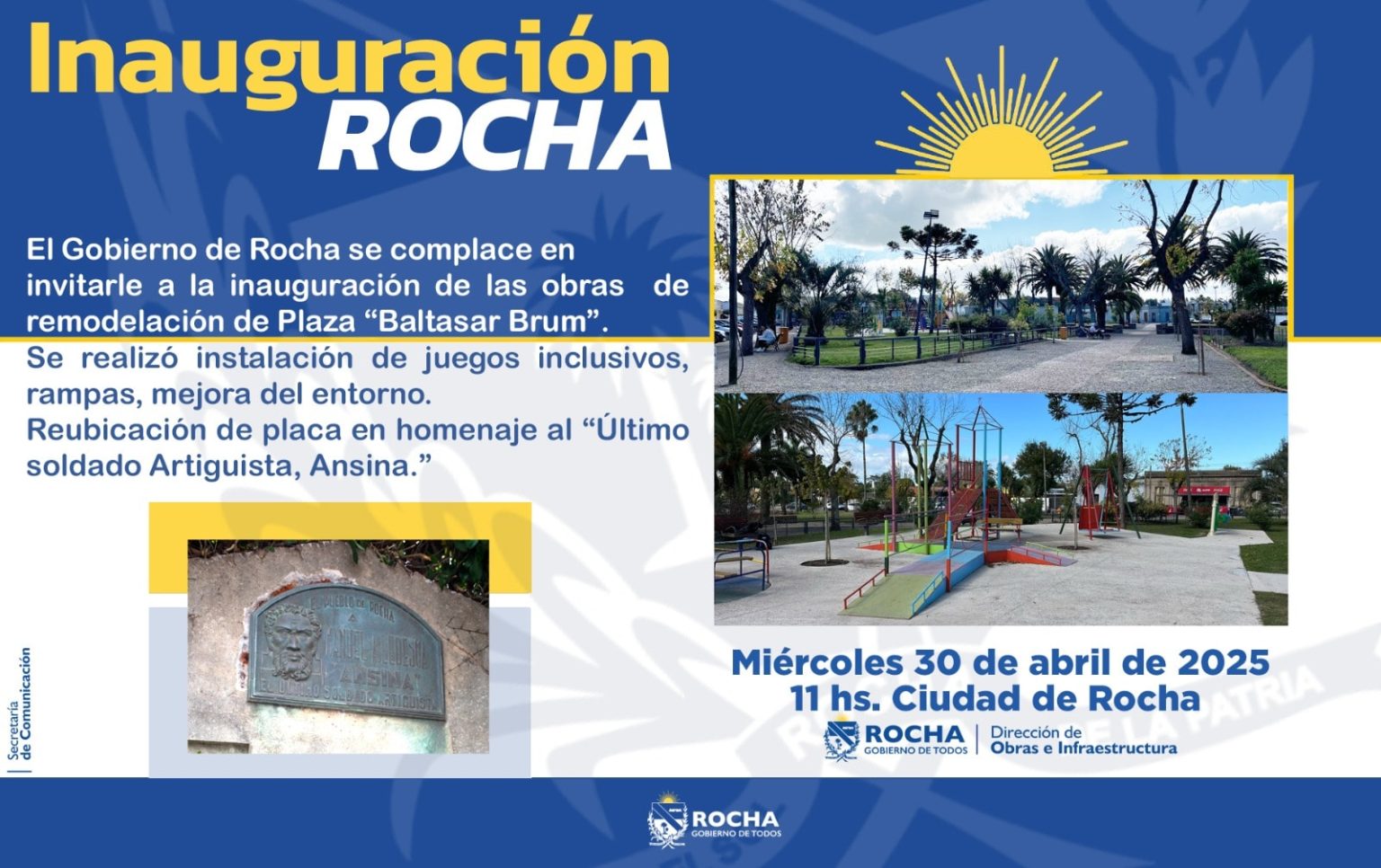 La Plaza Baltasar Brum de Rocha renueva su imagen con obras de ...